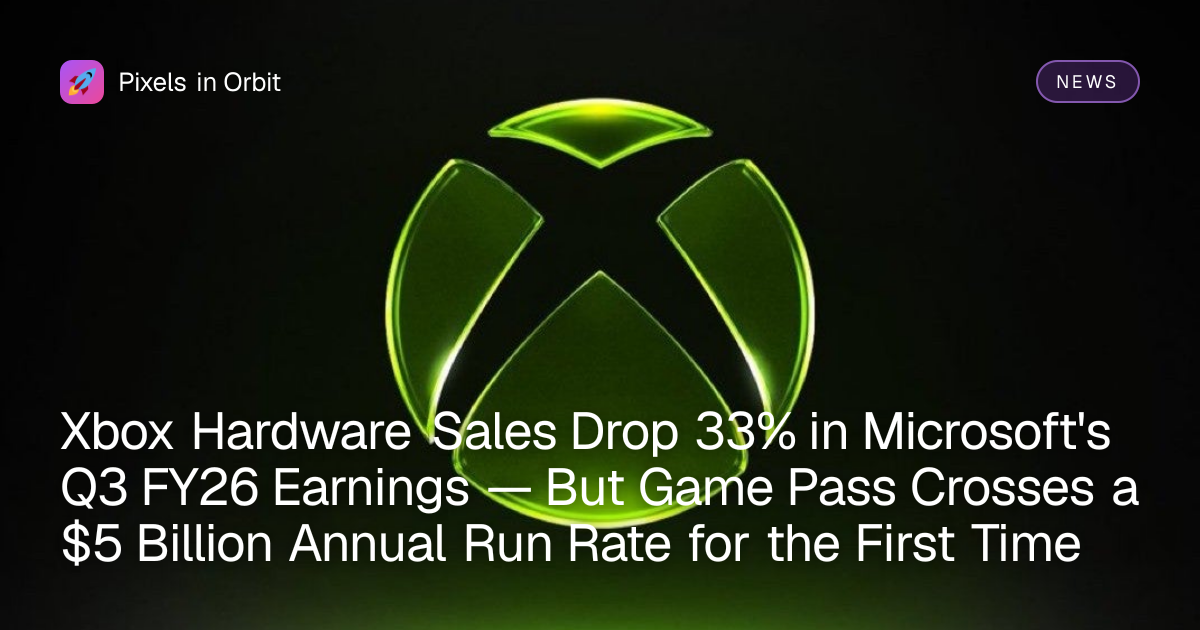 Xbox Hardware Sales Drop 33% in Microsoft's Q3 FY26 Earnings — But Game ...